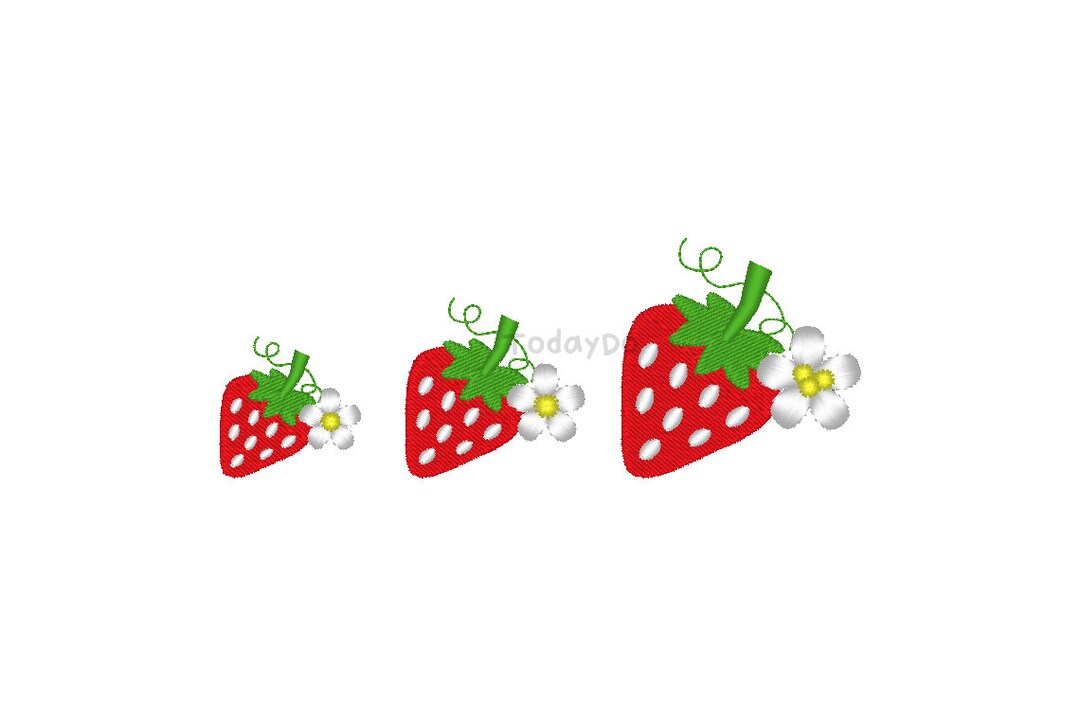 Mini Strawberry Machine Embroidery Design-3 Sizes-instant DOWNLOAD - Etsy