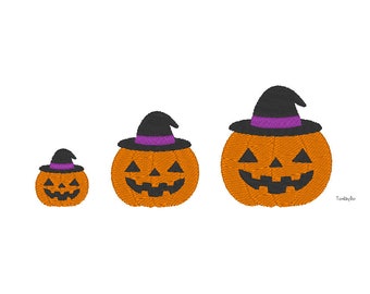 Mini Halloween Pumpkin Machine Embroidery Design-3 | Etsy