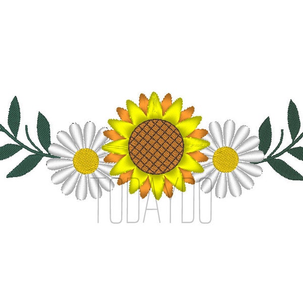 Sunflower Embroidery - Etsy