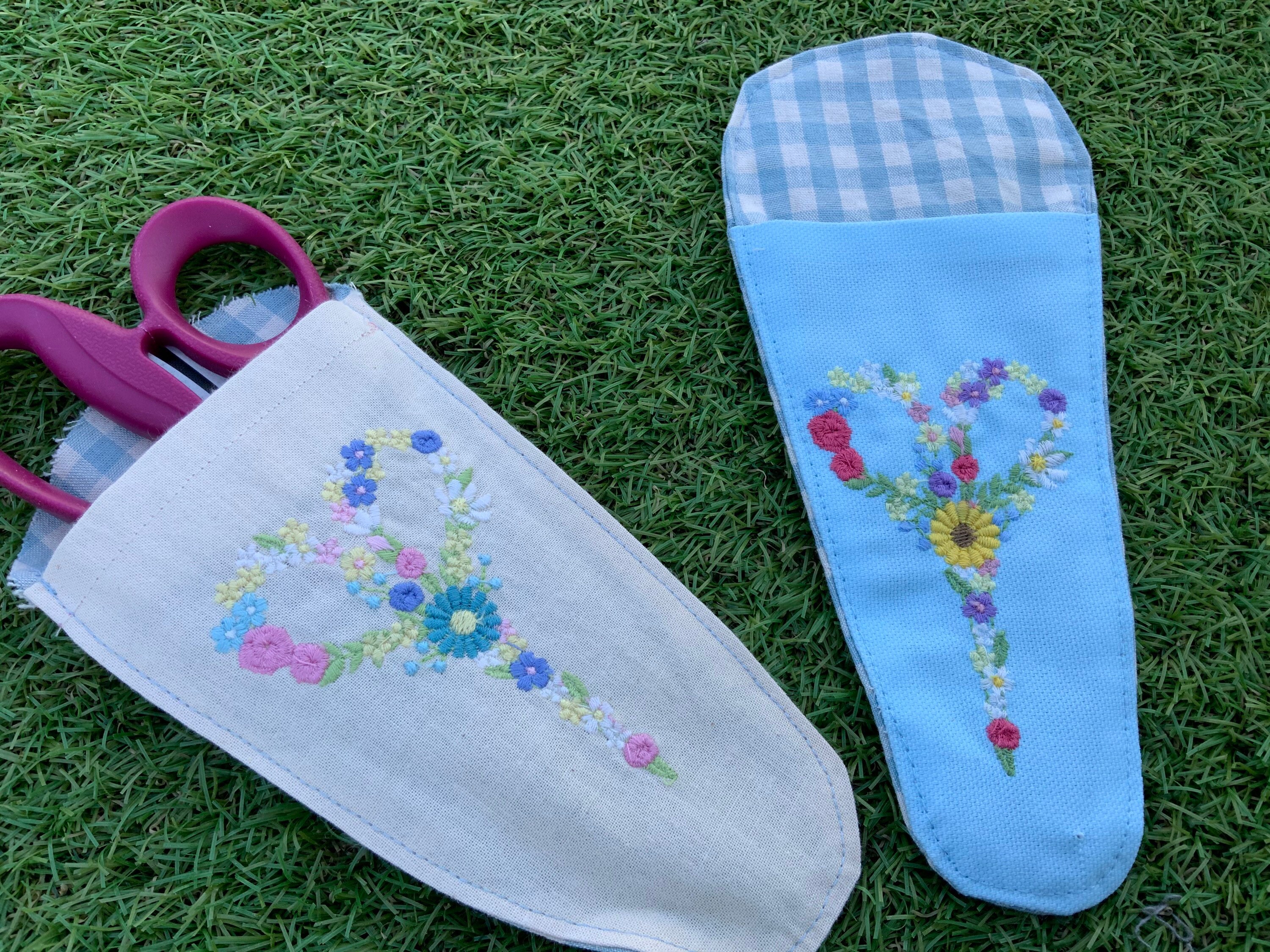 Floral Scissors Machine Embroidery Design 2sizes INSTANT | Etsy