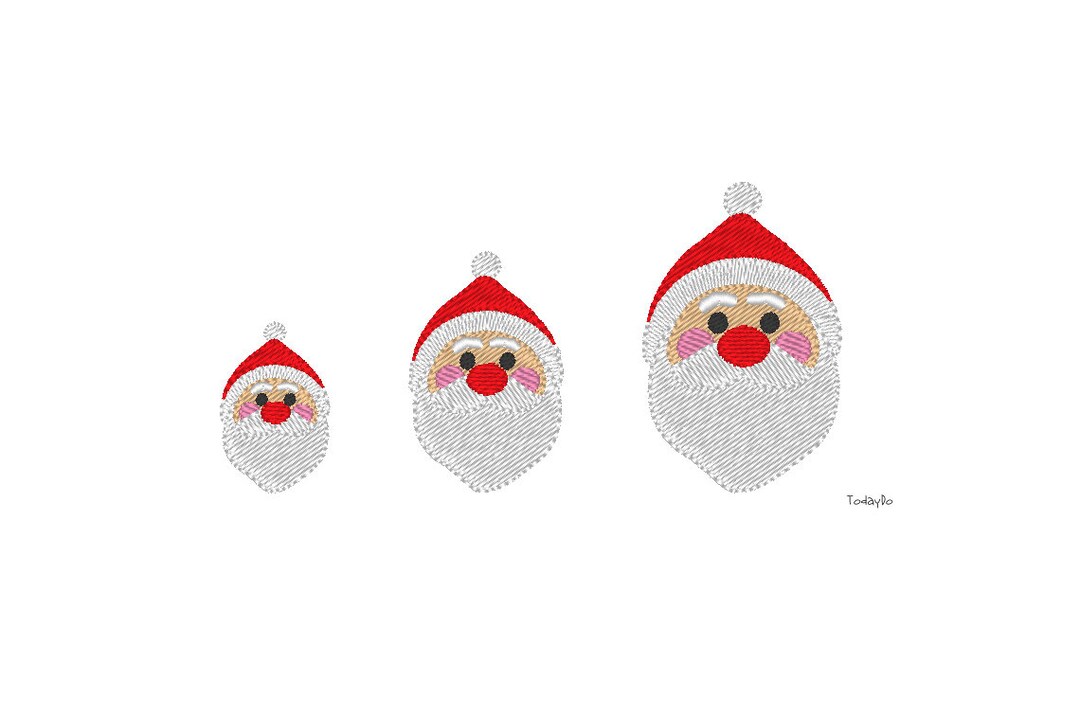 Mini Santa Face Machine Embroidery Design- 3sizes- INSTANT DOWNLOAD - Etsy