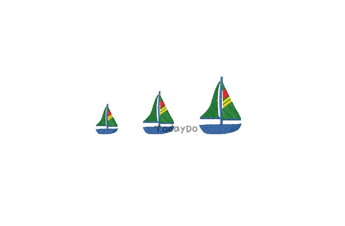 Mini Sailboat Set Machine Embroidery Design - INSTANT DOWNLOAD - Etsy