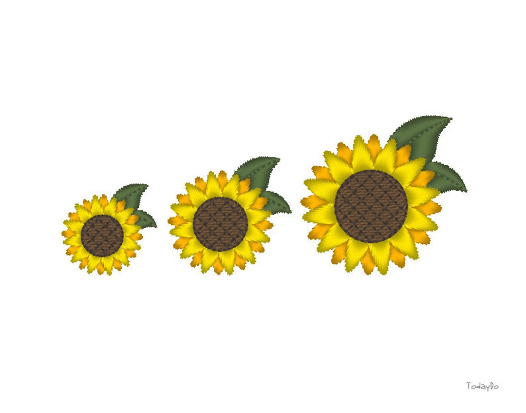 Mini Sunflower Embroidery Machine Embroidery Design-instant DOWNLOAD-3 ...