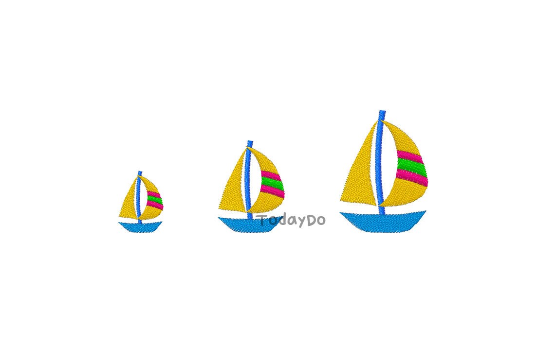 Mini Sailboat Set Machine Embroidery Design - INSTANT DOWNLOAD - Etsy