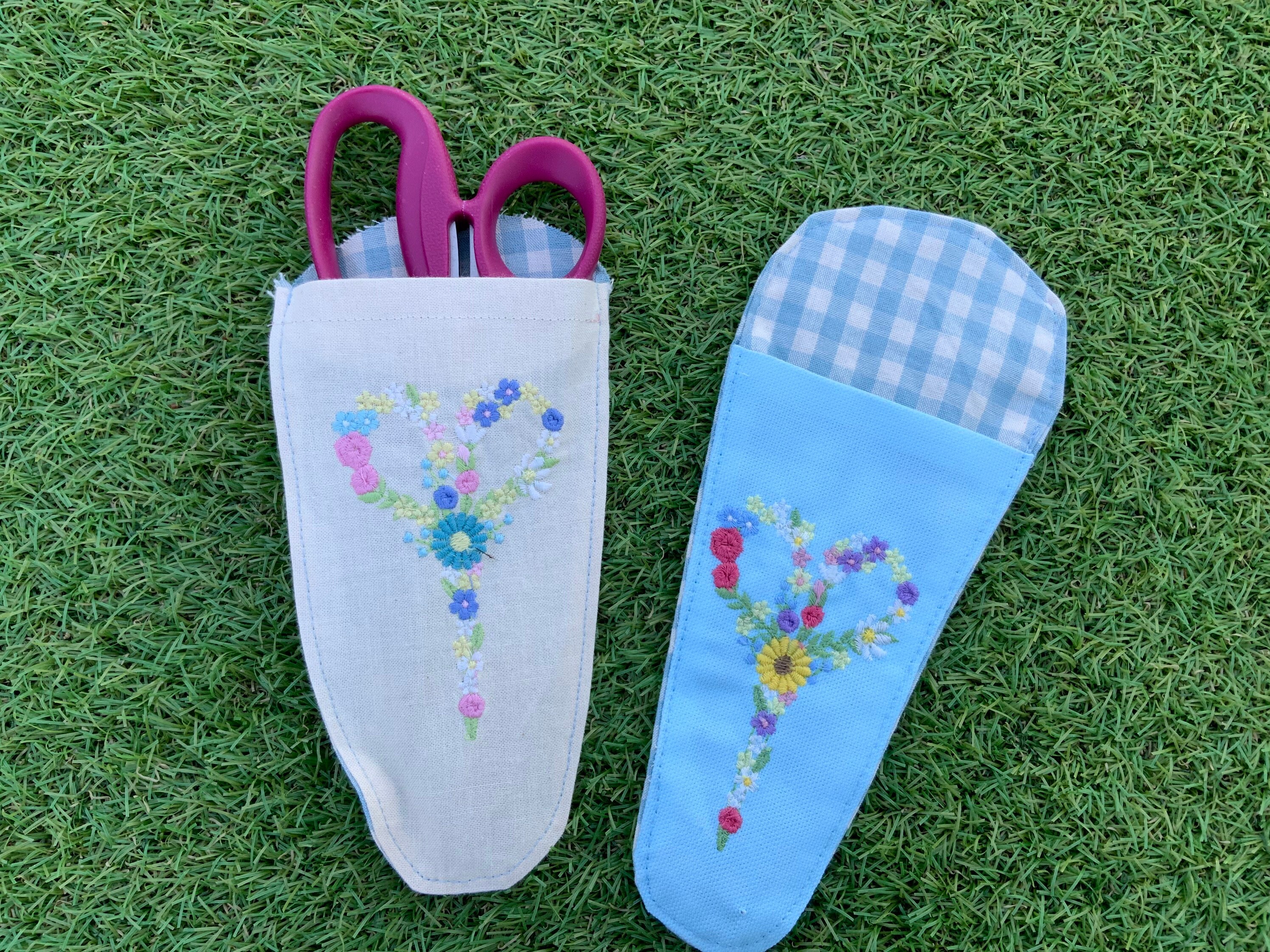 Floral Scissors Machine Embroidery Design 2sizes INSTANT | Etsy