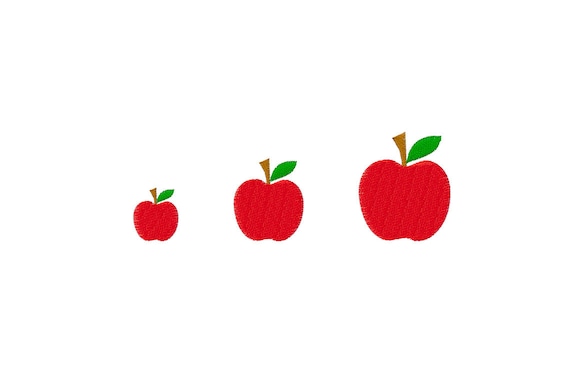 Mini Apple Machine Embroidery Design-3 Sizes-instant DOWNLOAD - Etsy
