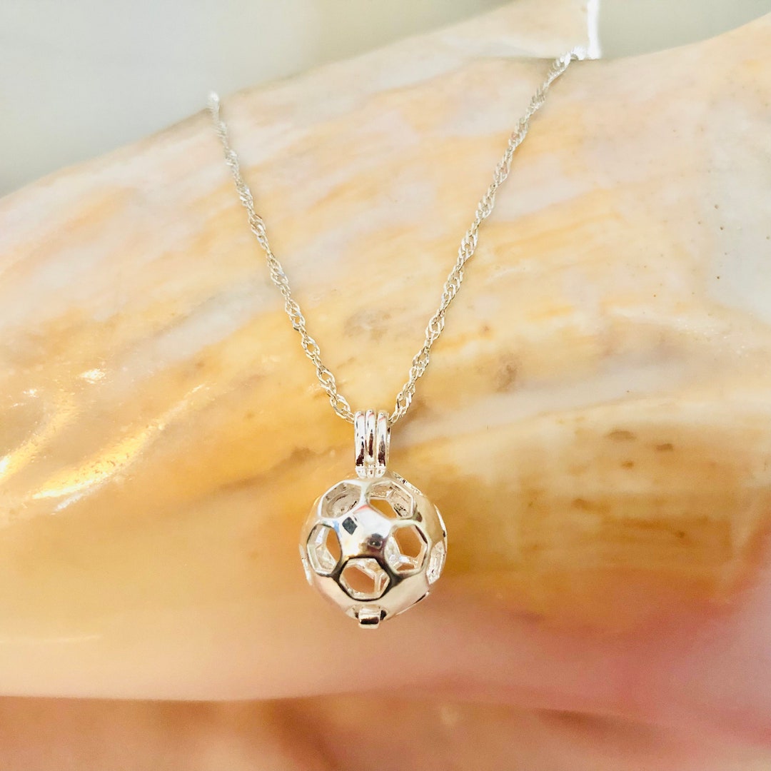 Sterling Silver Soccer Ball Locket Necklace: Essential Oil Diffuser - Etsy