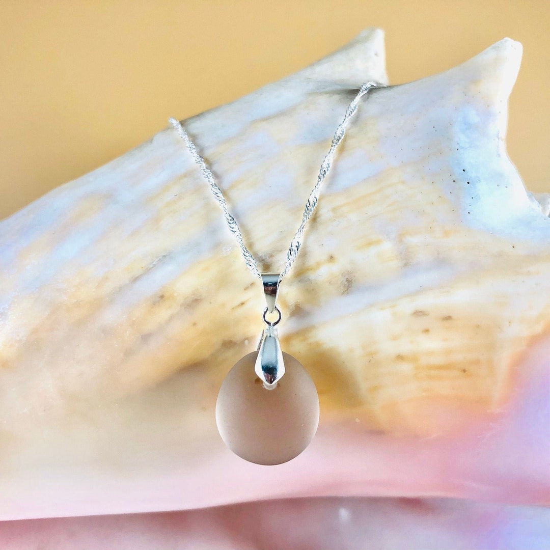 Light Purple Sea Glass Pendant: Sterling Silver Necklace, Unisex ...