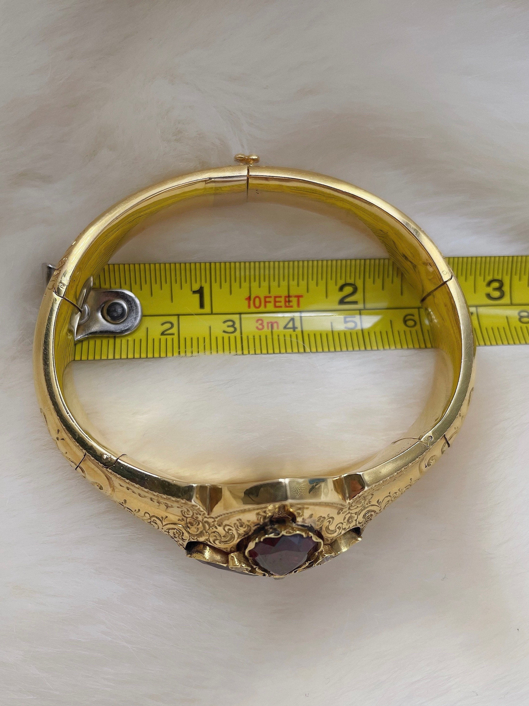 Late Victoria Gold Garnet Bangle - Etsy UK