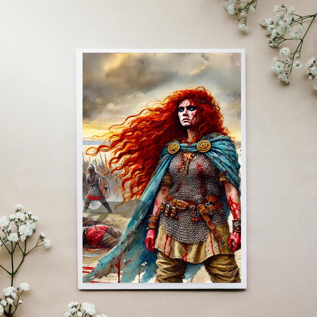 Boudica Greeting Card-personalised Card-celtic Queen Art Card-celtic ...