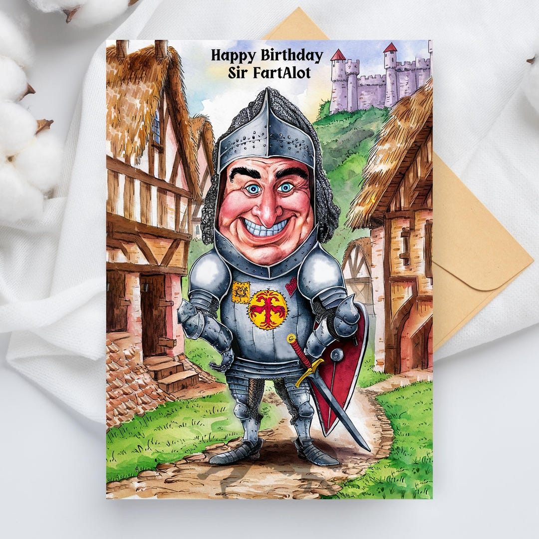 Funny Medieval Knight Birthday Card - Personalized - Etsy