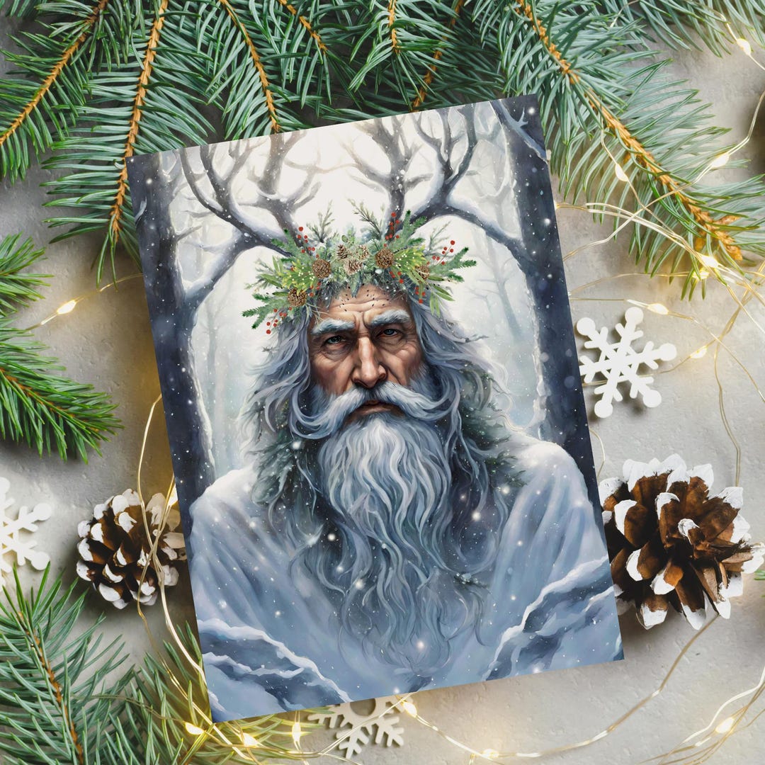 Pagan Yule Card-winter King Pagan Greeting Card-yule Greeting Card ...