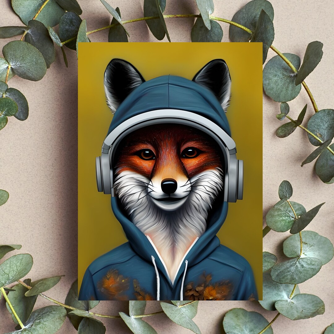 Personalised Fox Card Fox Greeting Card Fox Art Card Fox - Etsy