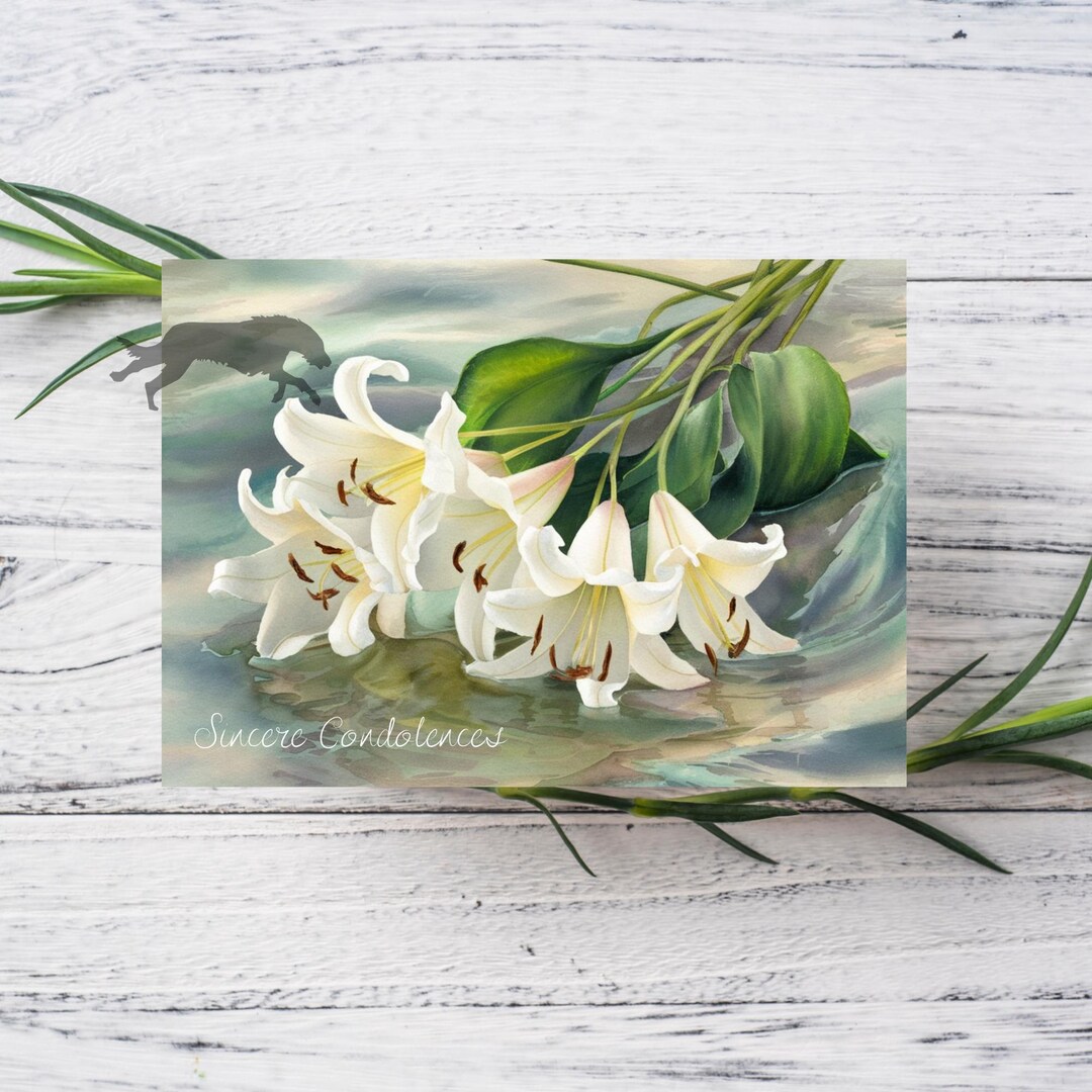 Lilies Sympathy Card: Personalized Bereavement Card - Etsy