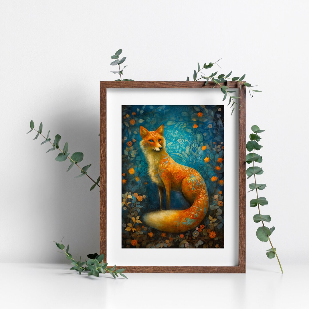 Fox Art Print, Boho Fox Print, Fox Prints, Fox Wall Art, Fox Decor, Fox ...