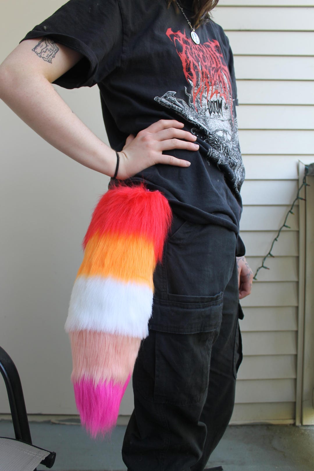 Lesbian WLW Pride Flag Fursuit Fox Tail Keychain - Etsy