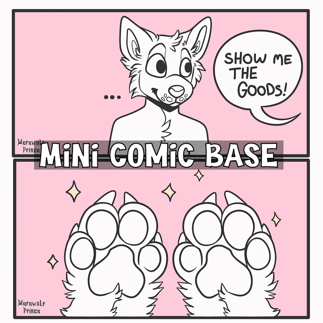 Mini Comic Furry Base | PTU Line Art | DIY Fursona Anthro Art - Etsy