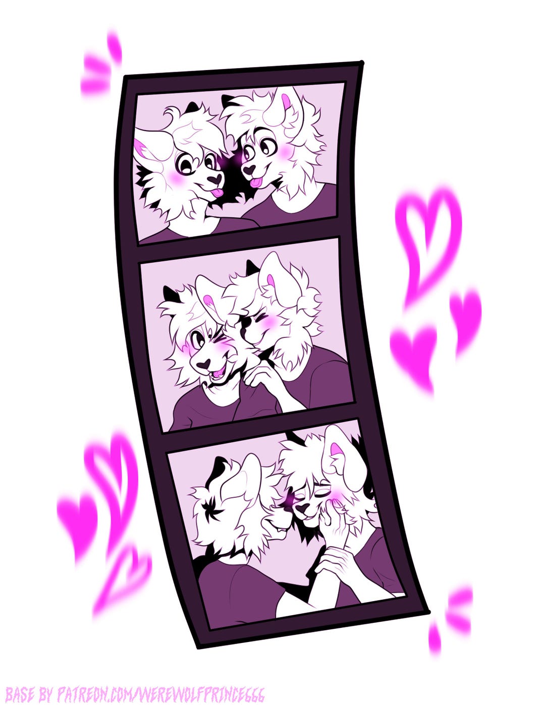 Photo Booth Strip Furry Couple Line Art Base - Etsy