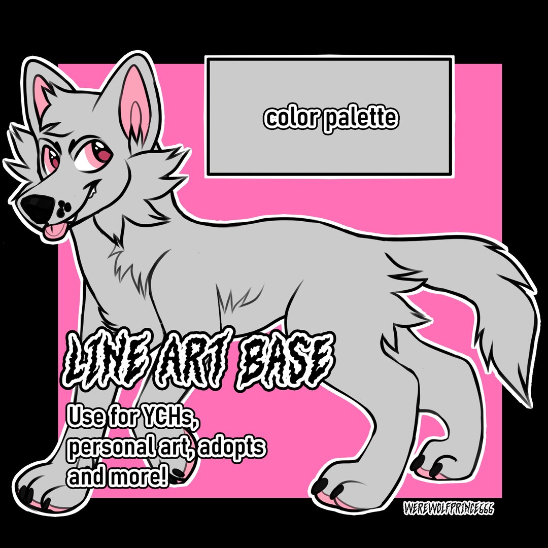 Feral Furry Line Art Base - Etsy