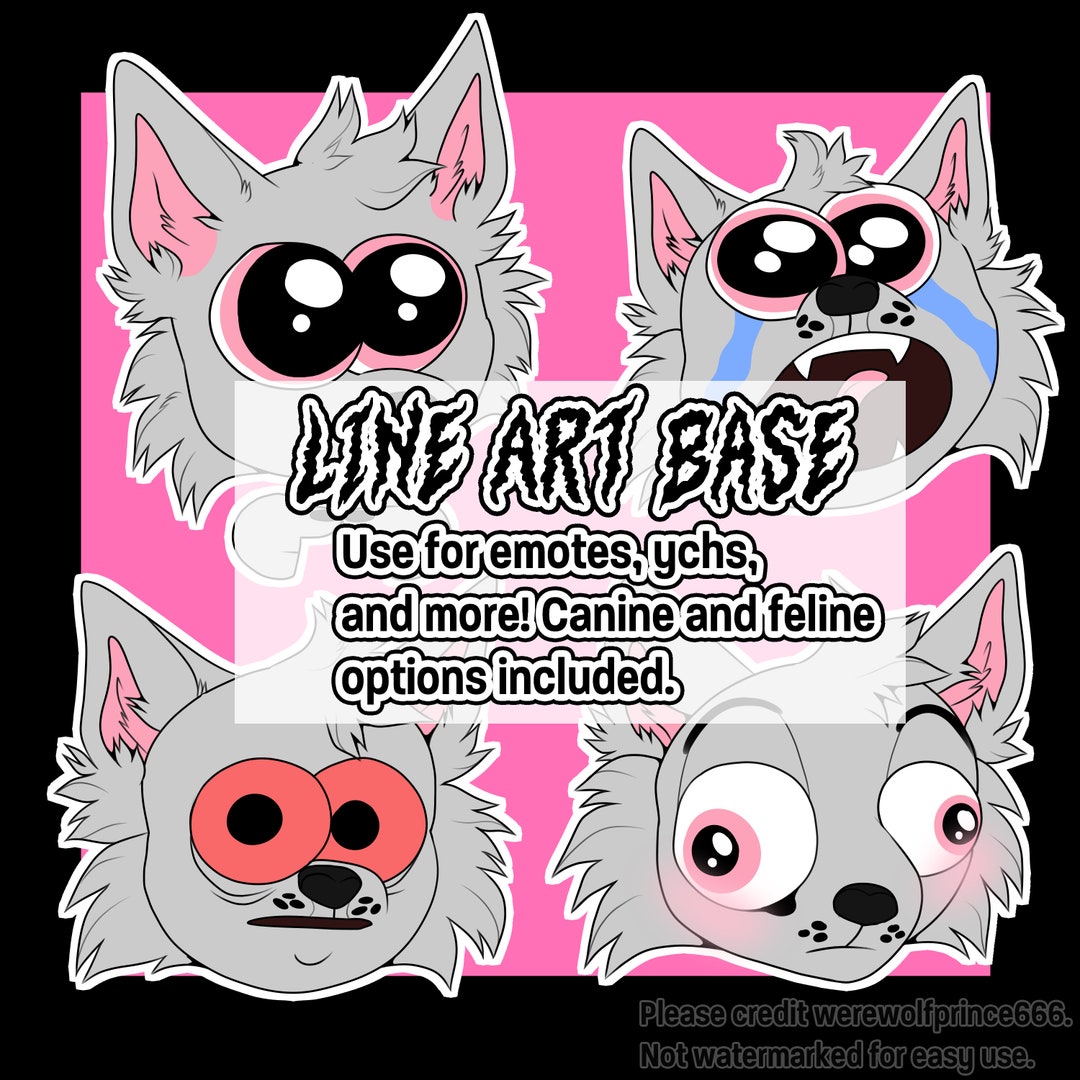 Cursed Emoji Furry Line Art Base - Etsy
