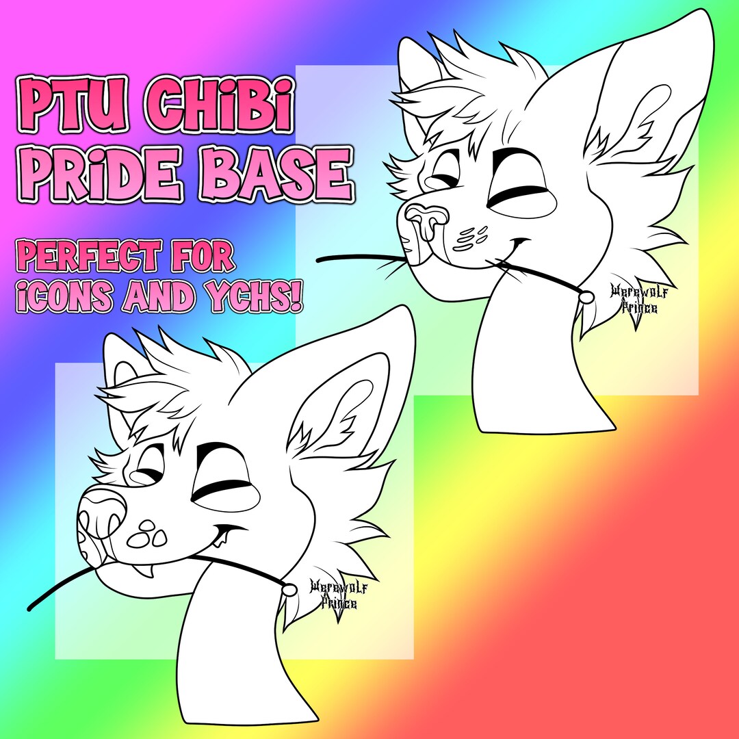 Furry LGBTQ Pride Line Art Base - Etsy