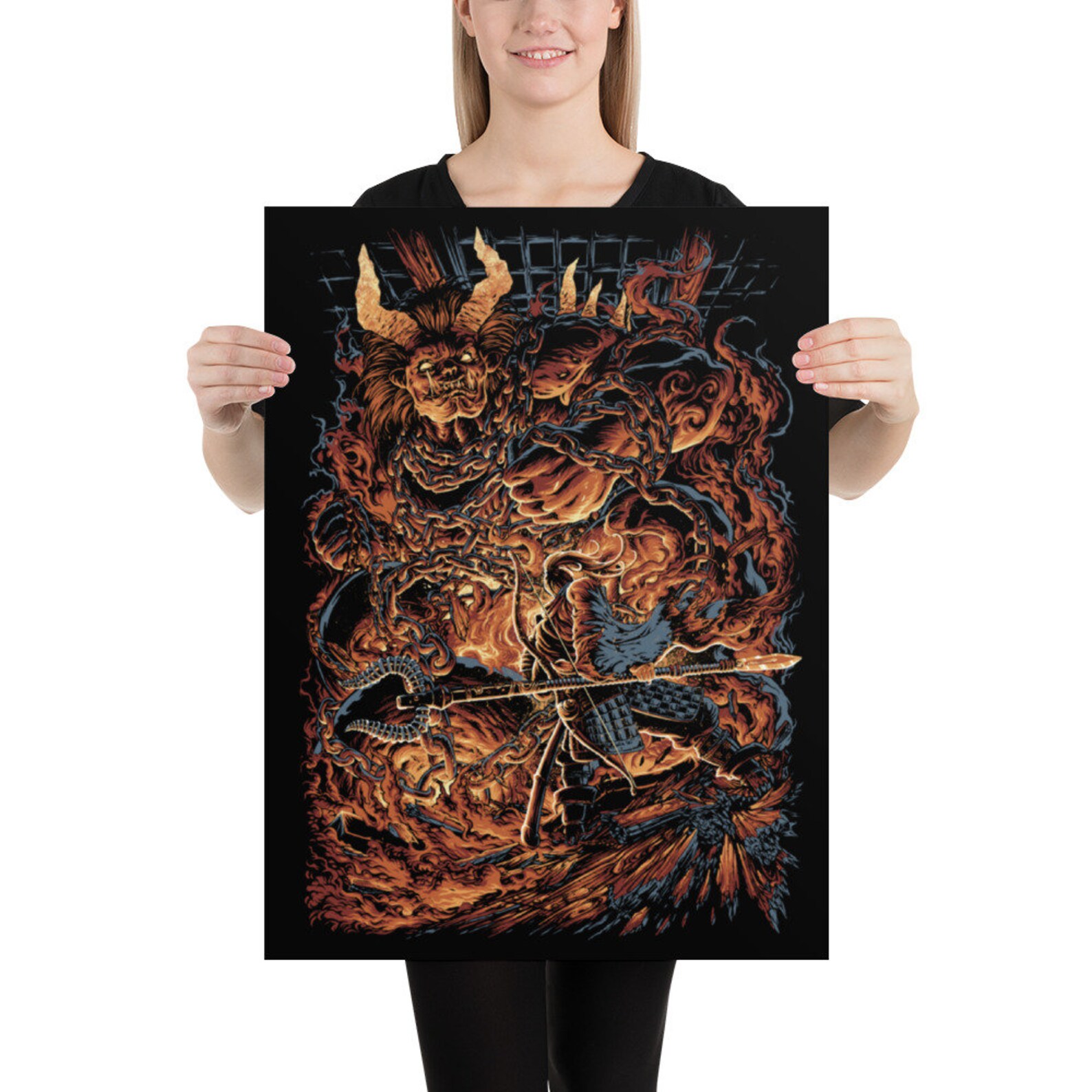 Giant Red Demon Video Game Poster, Gaming Poster, Game Room Decor ...