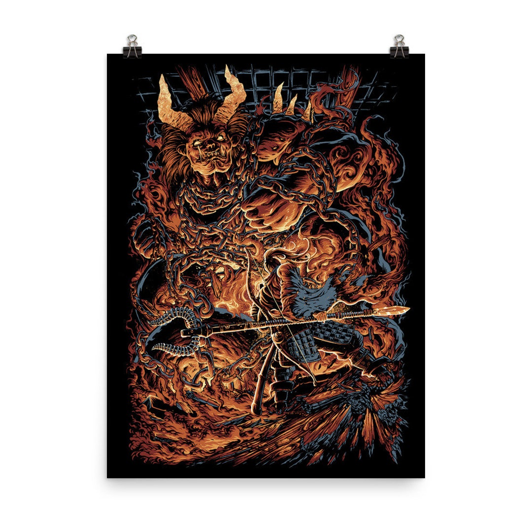 Giant Red Demon — Video Game Poster, Gaming Poster, Game Room Decor ...
