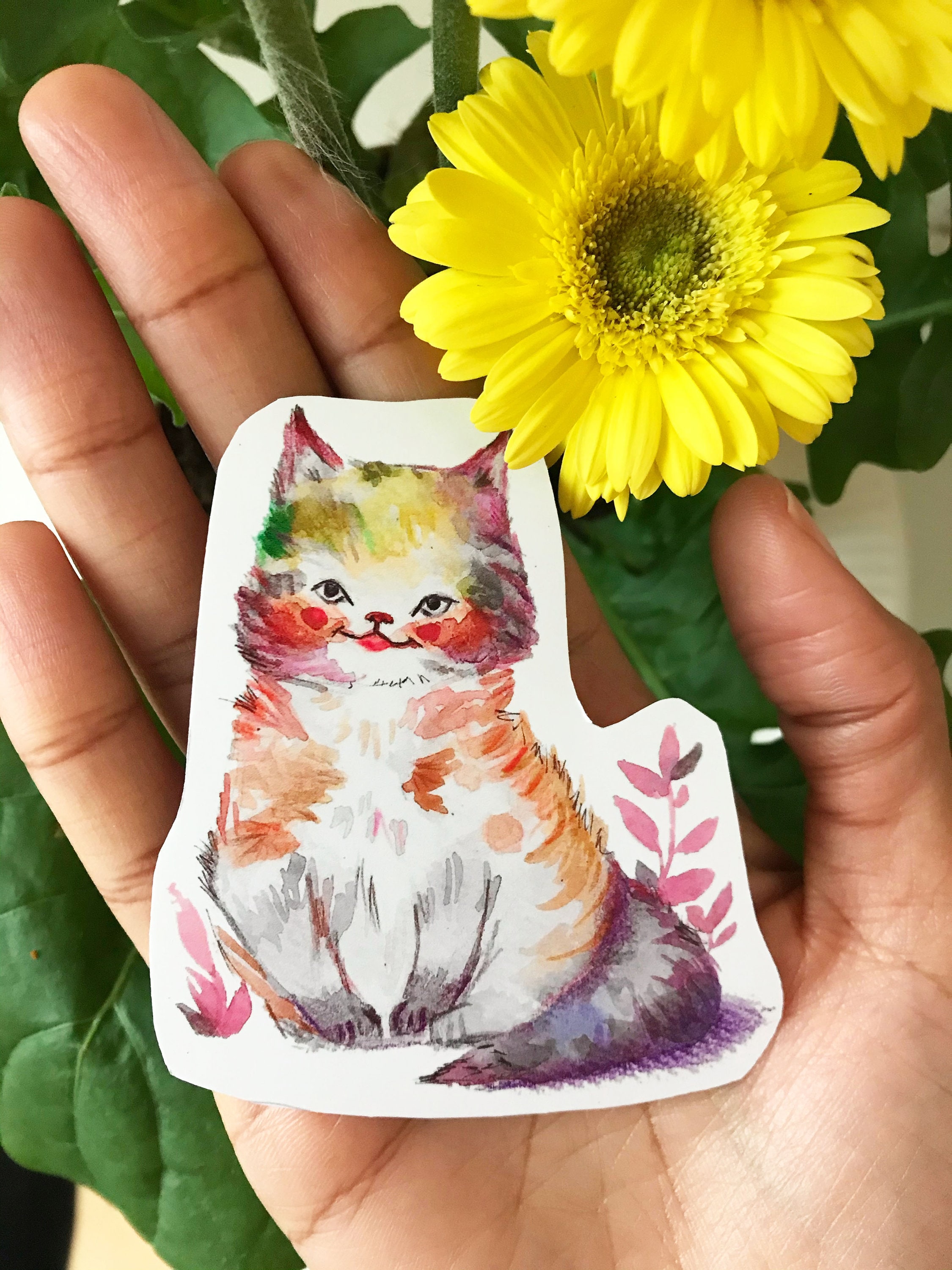 Vinyl Sticker Glossy Die-Cut Sticker Katzen Sticker Süße | Etsy