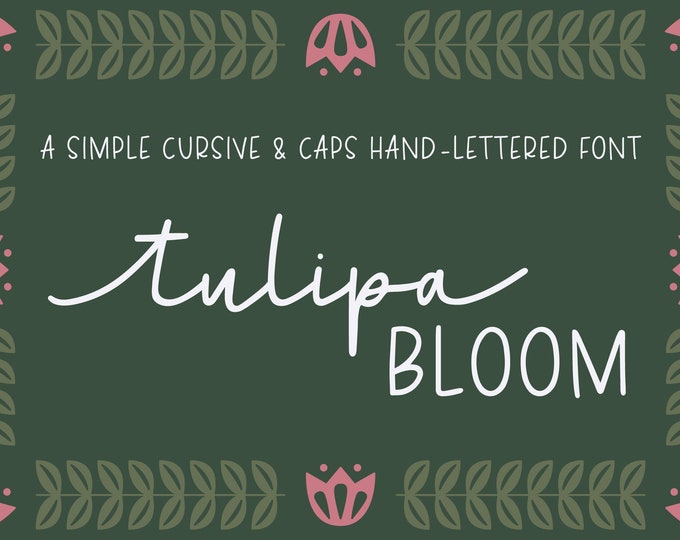 Tulipa Bloom : A Simple Cursive & Caps Hand-lettered Font - Etsy