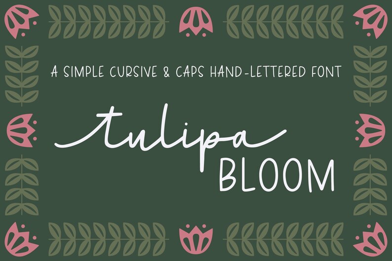 Tulipa Bloom : A Simple Cursive & Caps Hand-lettered Font - Etsy