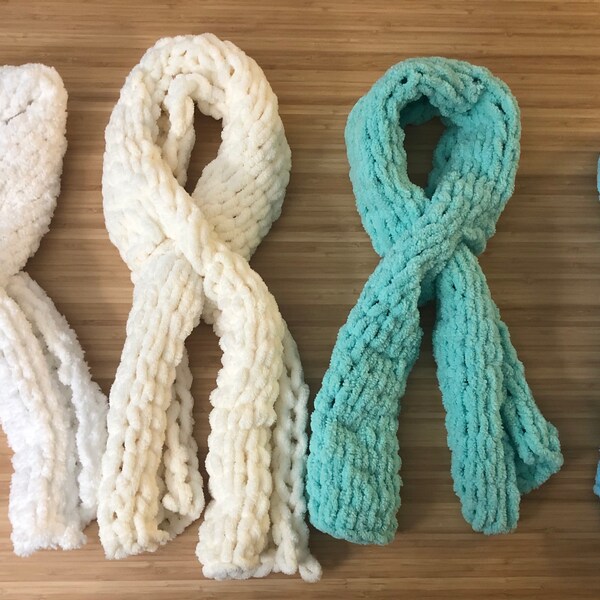 Finger Knit Scarf - Etsy