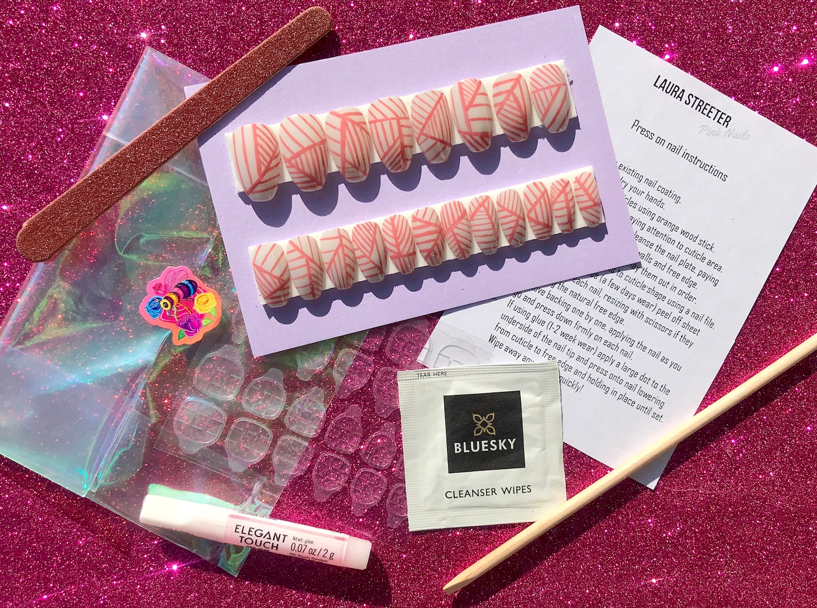 Press on Nails Application Prep Kit Universal • Nail Glue Adhesive ...