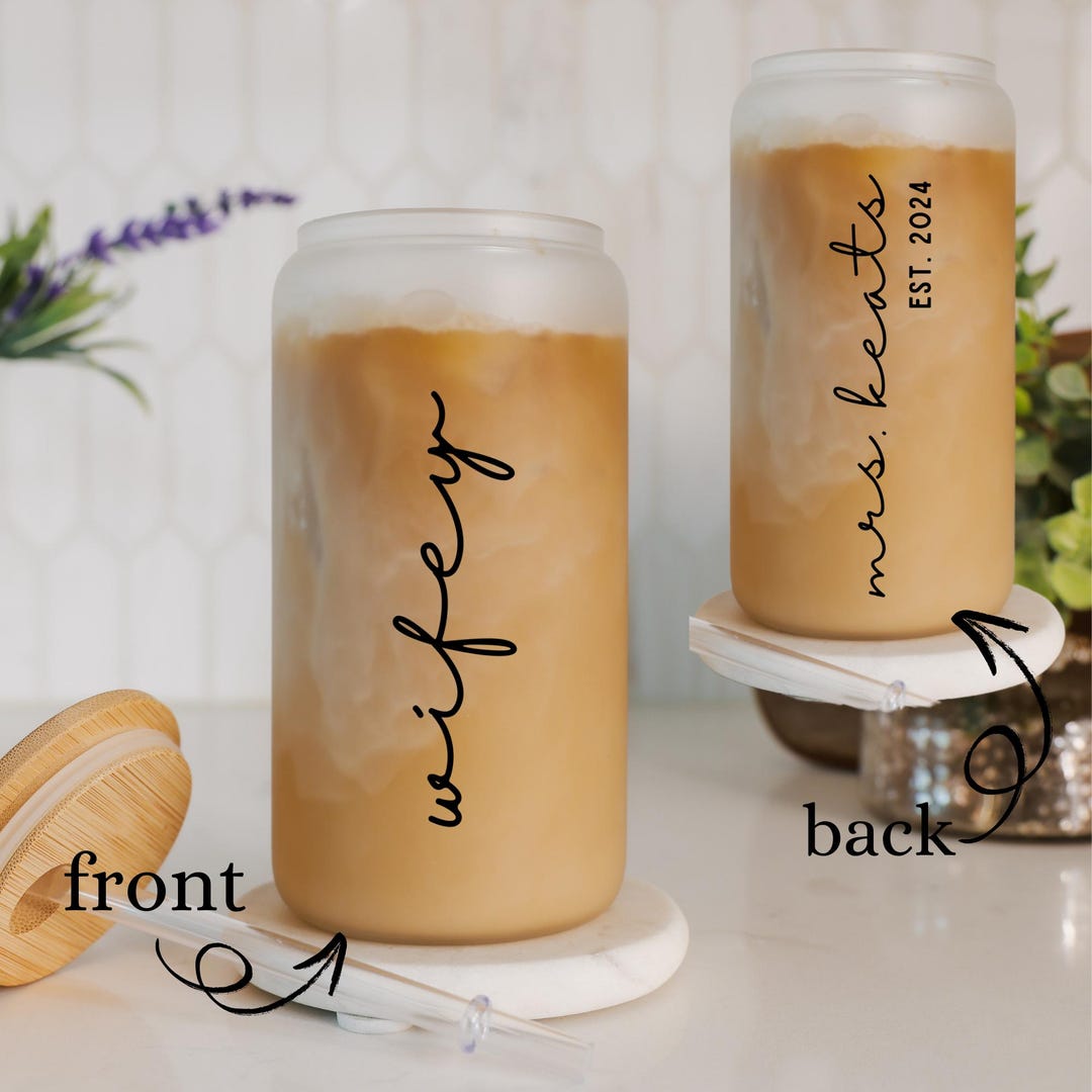 Wife Cup Wifey Custom Cup Wedding Gift Gift for Her Libbey Glass Cup ...