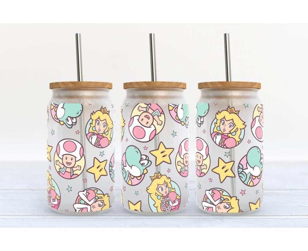 Princess Peach Super Mario Libbey Glass Cup Libbey Glass Tumbler - Etsy