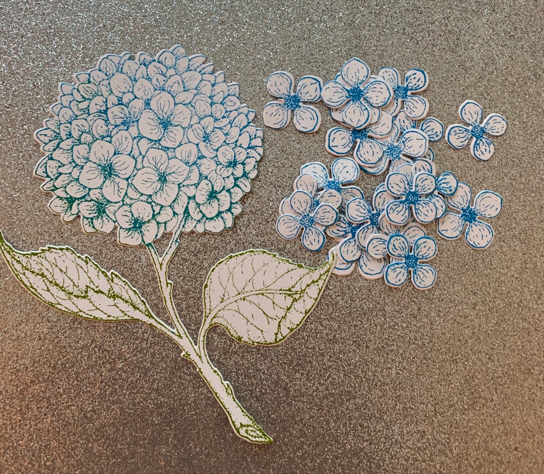 Blue Large Hydrangea Dies Cuts Cut-outs Wide Hydrangea Blue - Etsy
