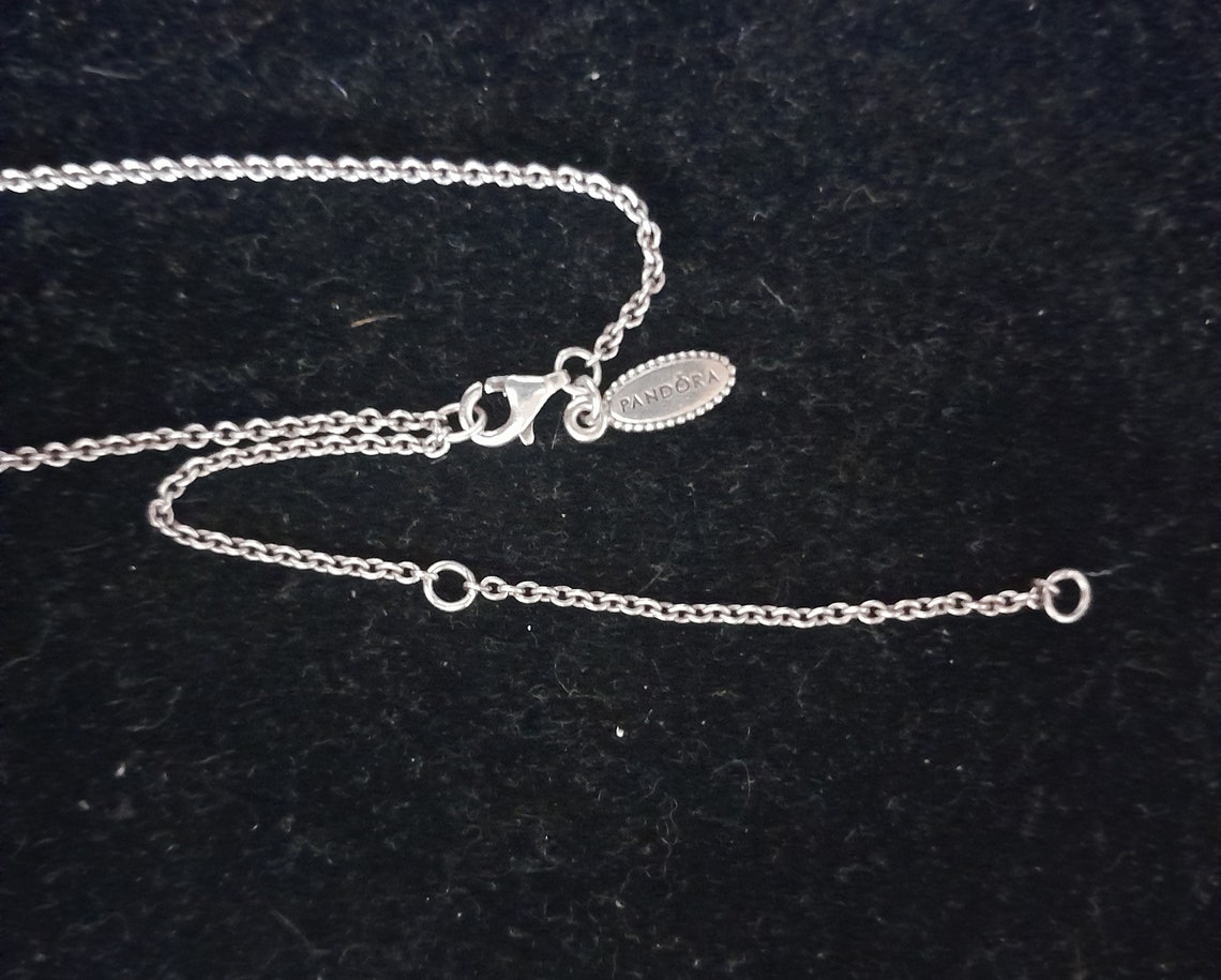 Pandora White CZ White Enamel Disc Promise Necklace - Etsy