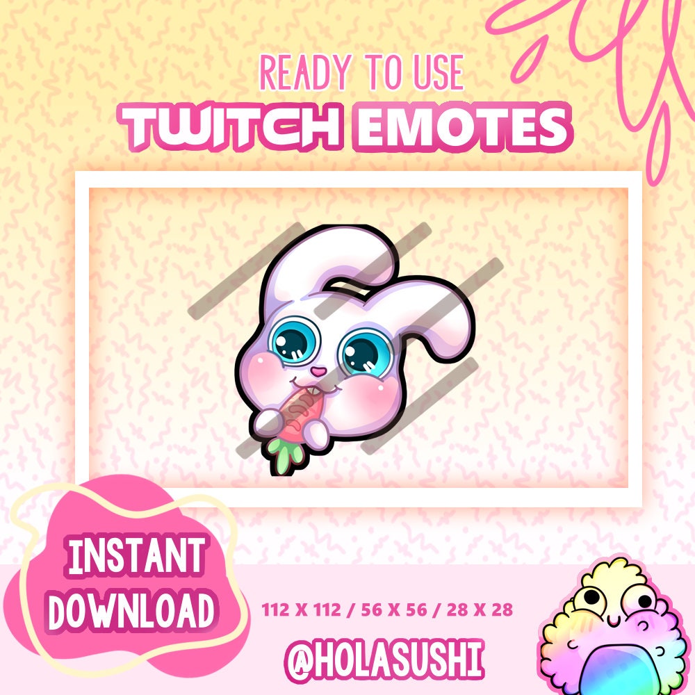 Twitch Emote Cute Bunny Eat Etsy