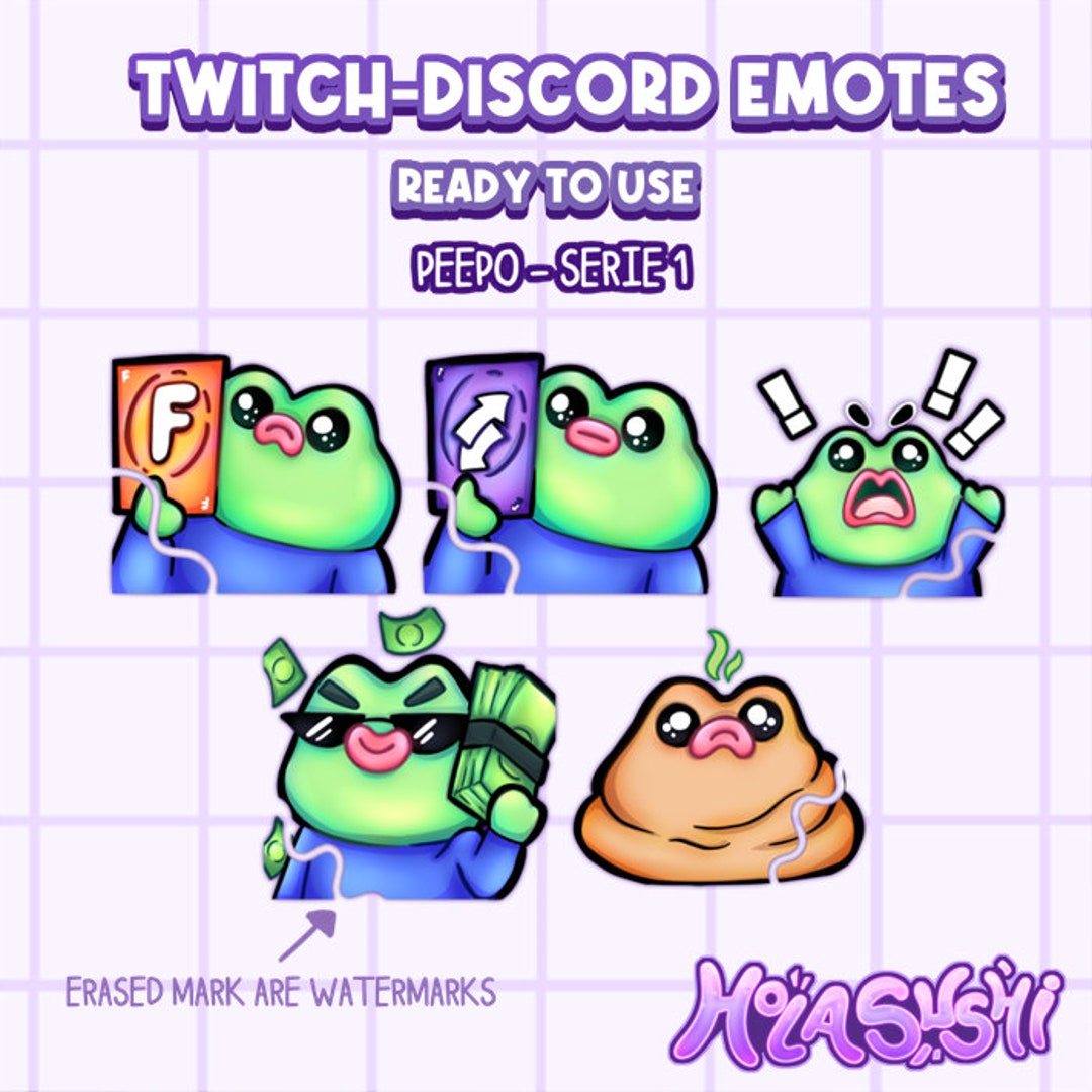 Cute and Funny Pepe Emotes for Twitch and Discord SERIE 1 - Etsy