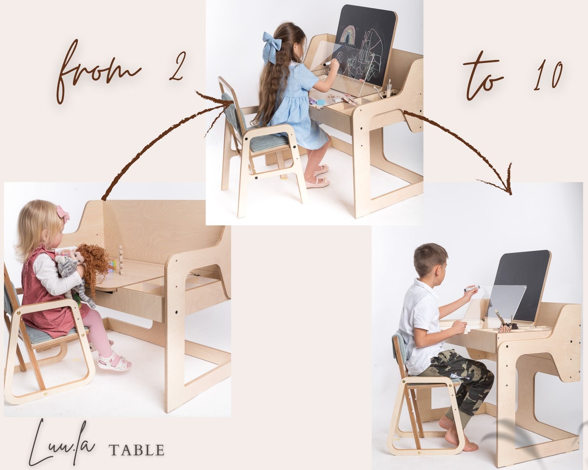 Adjustable Multisensory Art/ Learning Table/ Desk & Chair Set With ...