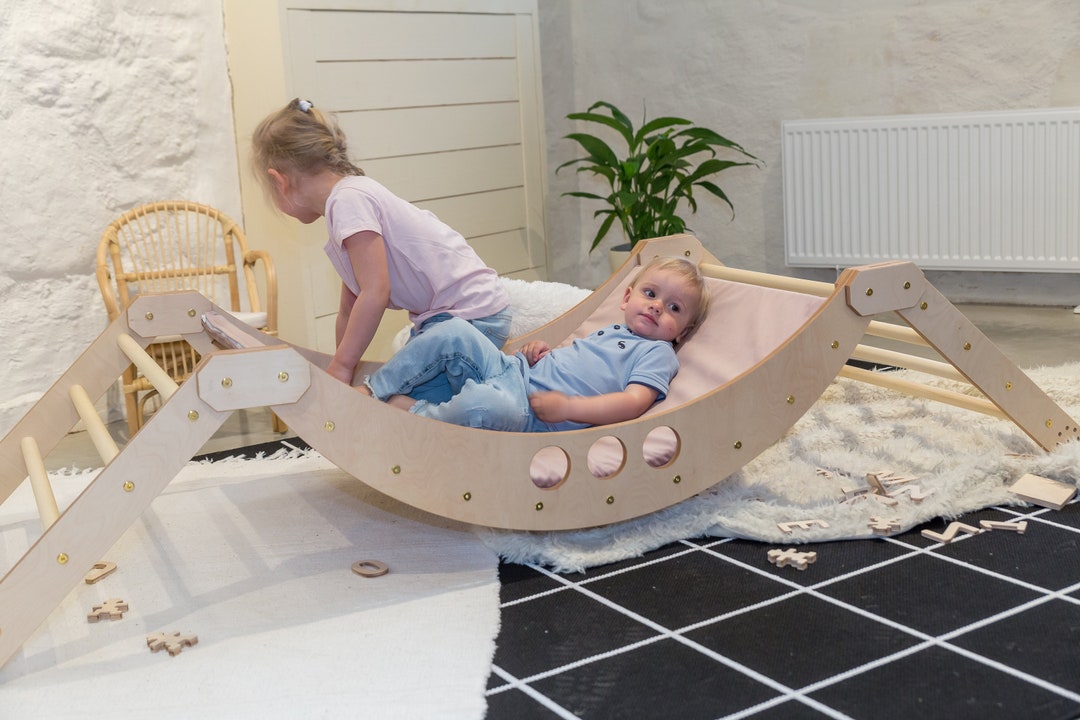 Climbing Triangles, Sliding Ramp, and Rocker/ Arch: Transformable, Foldable Playground ...