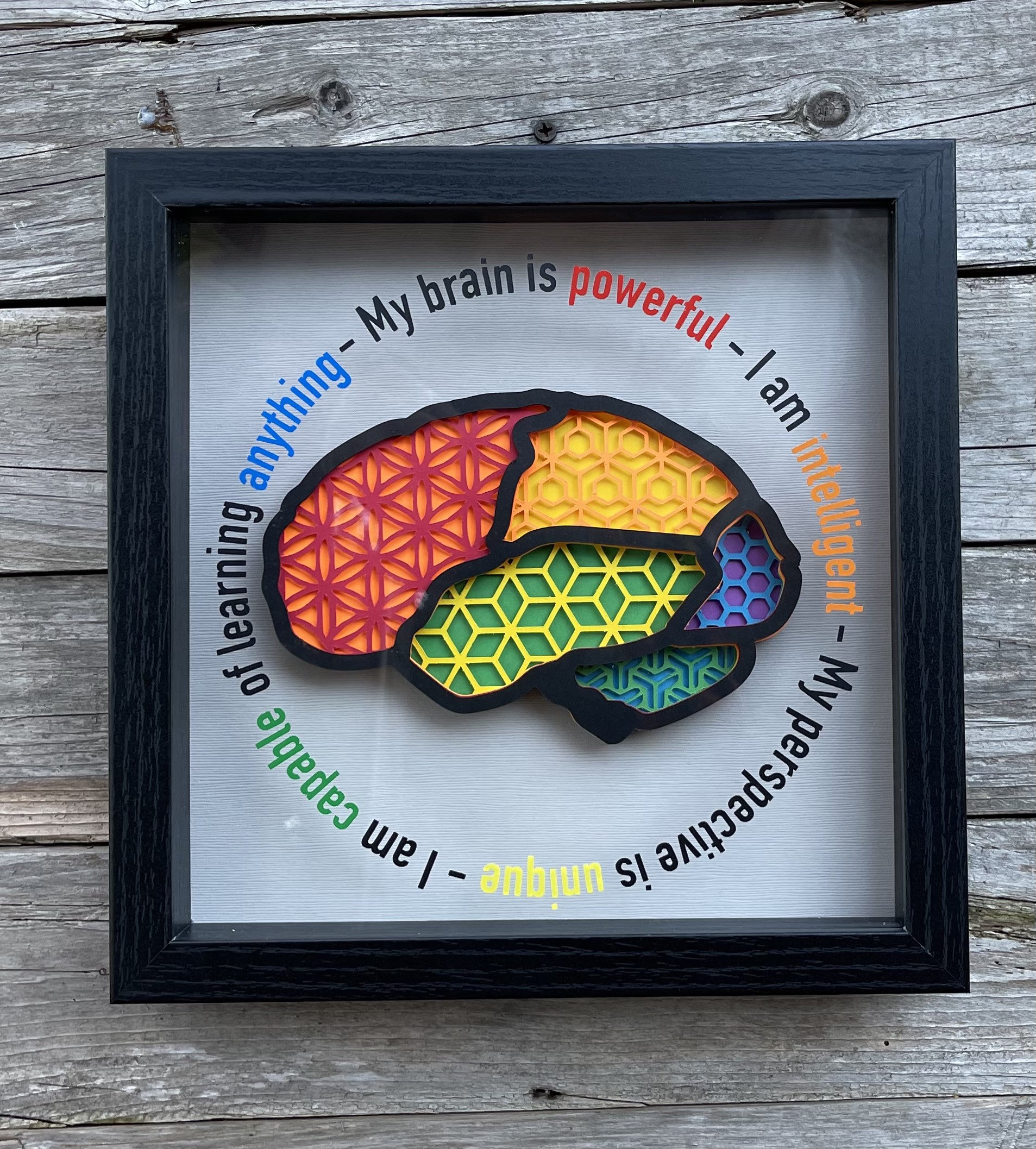 Neurodivergent Brain Art Autism Awareness Brain Art 3D - Etsy Australia
