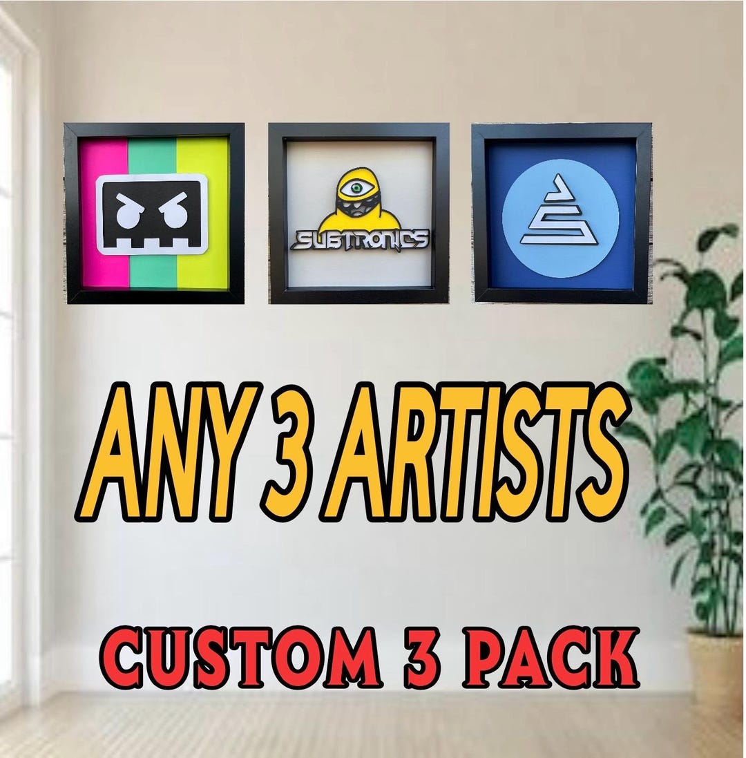 Custom EDM 3D Inspired Wall Art Decor 3 PACK | Festival Wall Art Set of ...