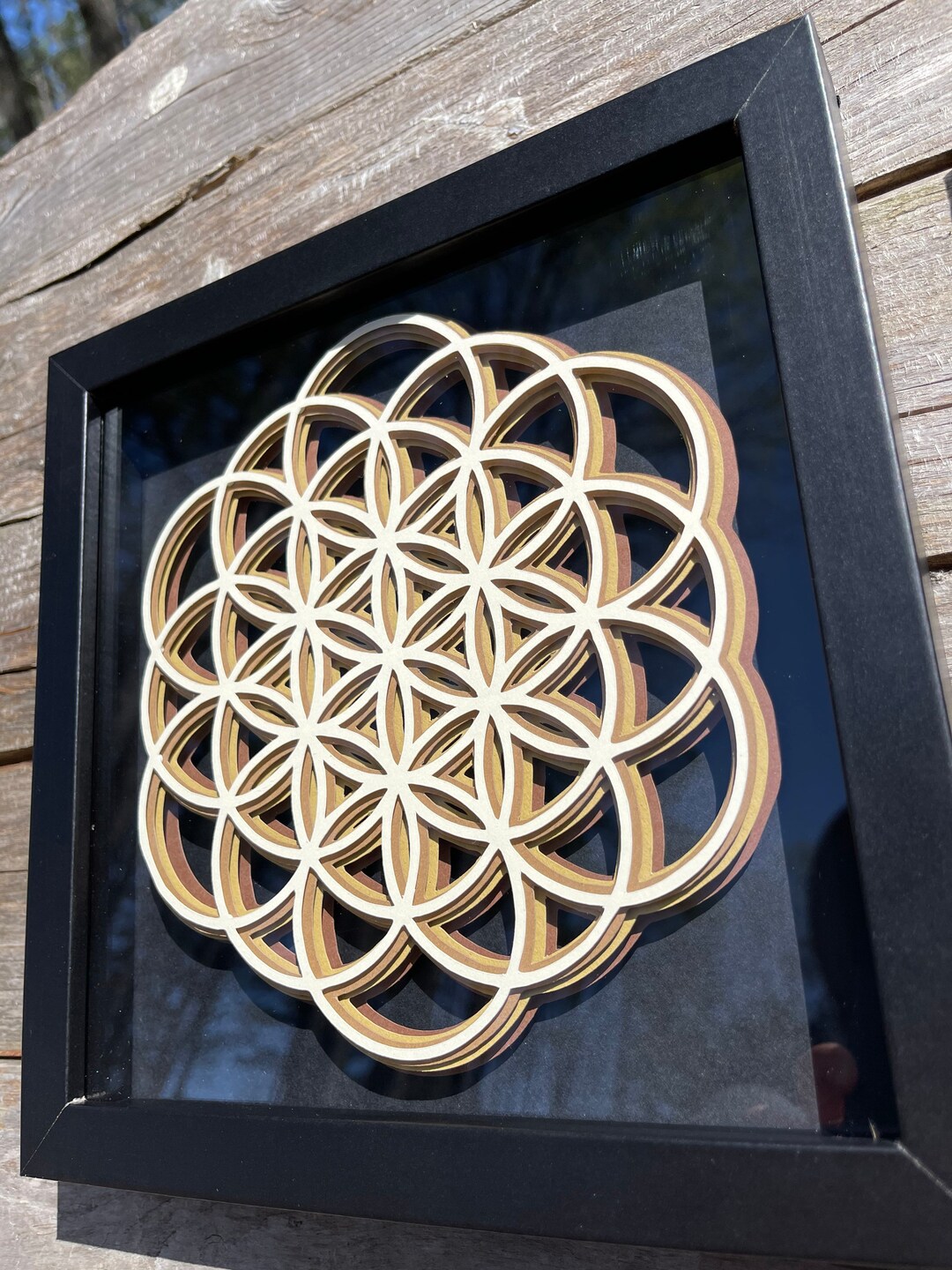Flower of Life 3D Wall Art Natural Colorway, Sacred Geometry Wall Art ...