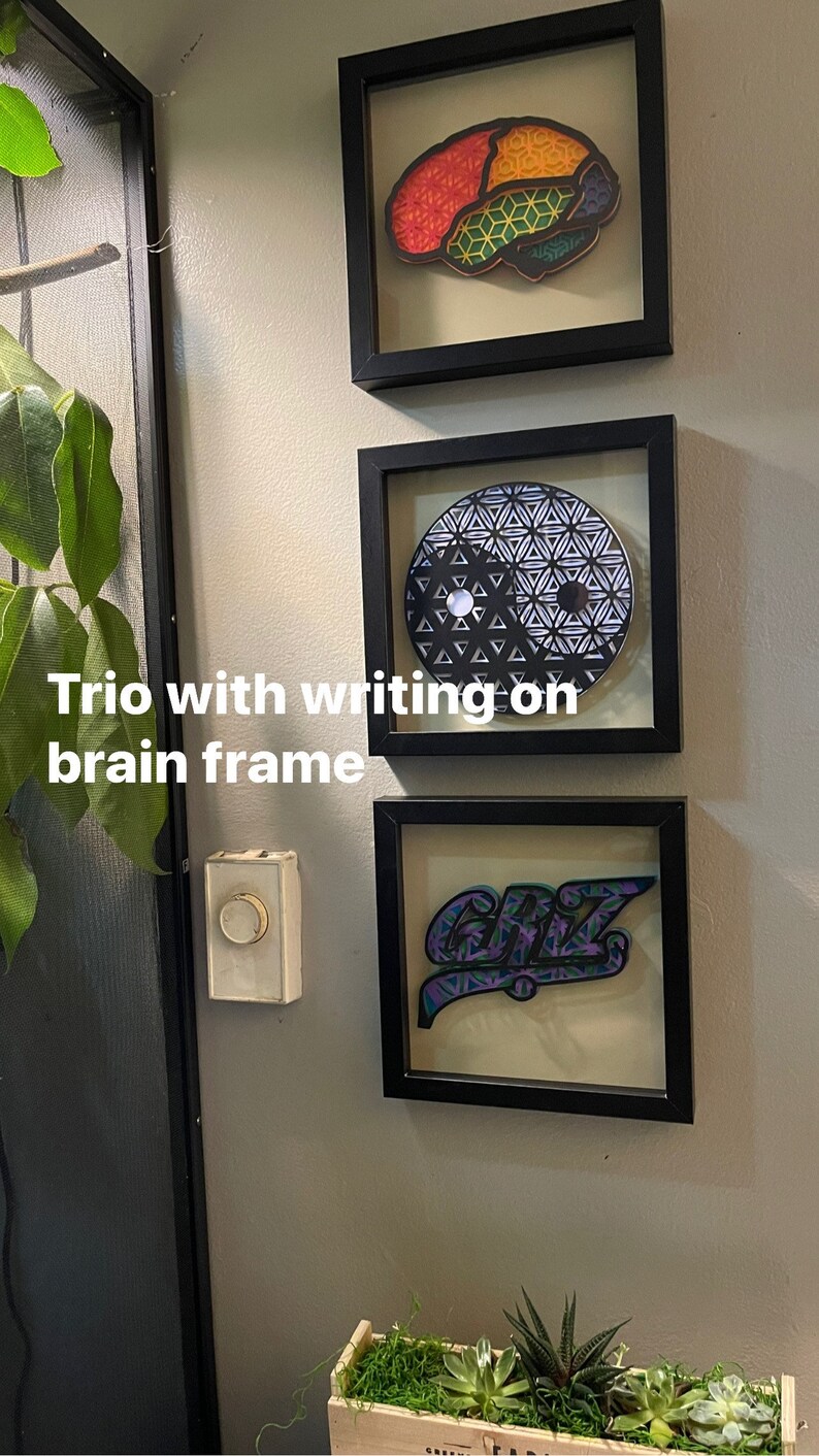 Griz 3D Wall Art Rainbow Brain Trio With Lyrics on Brain Frame - Etsy