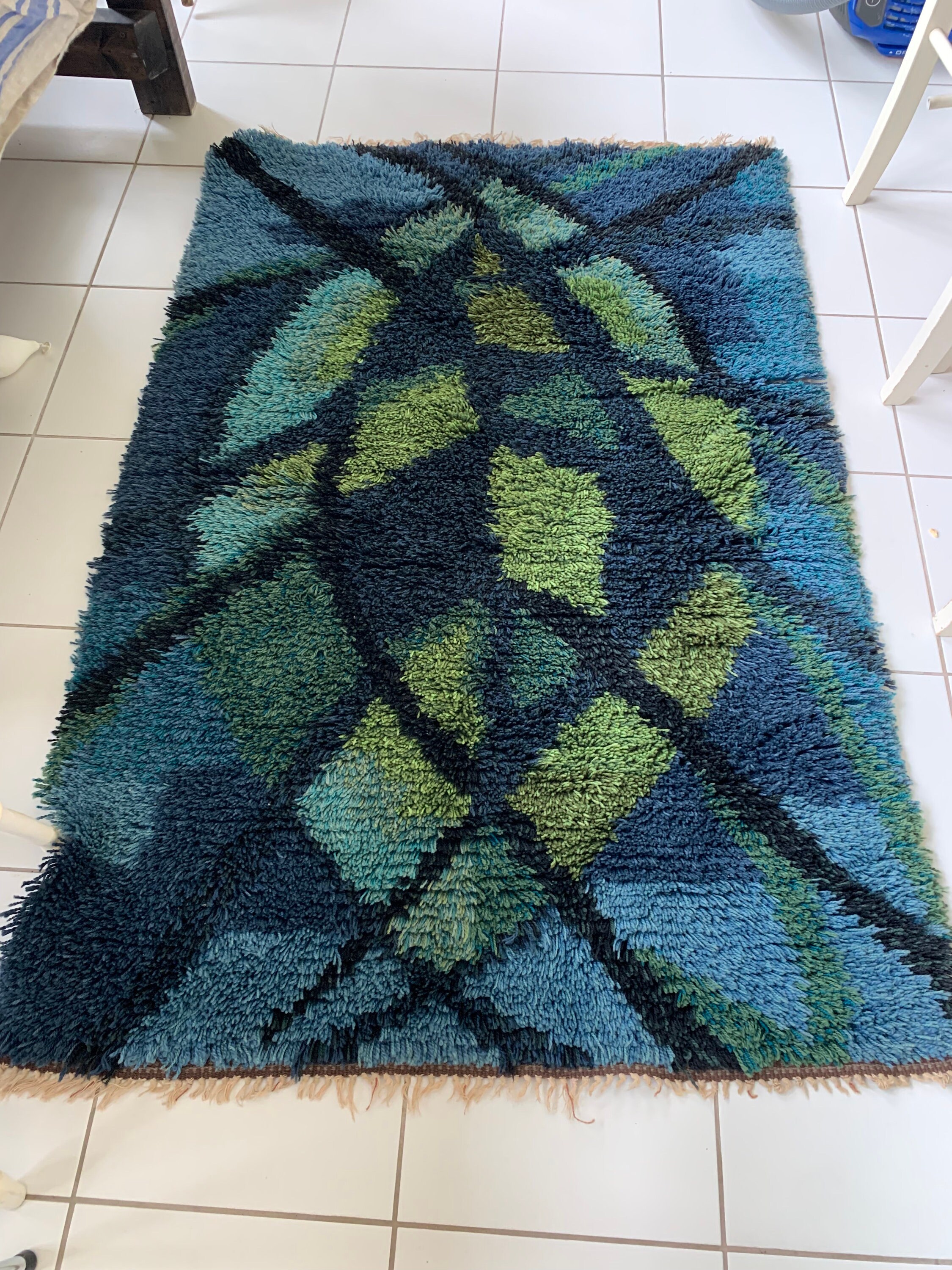 Swedish Rya Rug or Wall Hanging 1960/70s Good Condition Ca 145 X 96 Cm ...