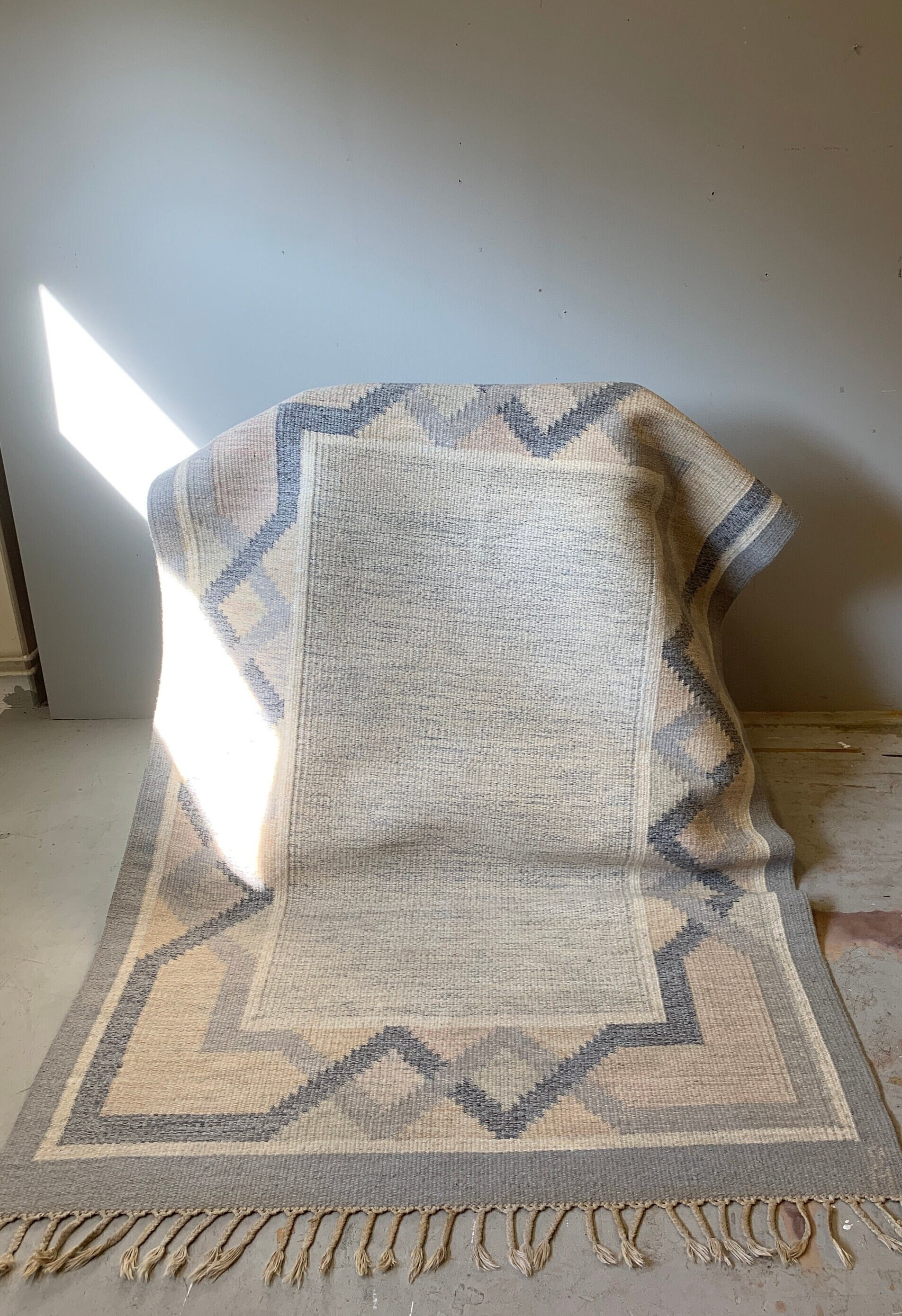 Anna Johanna Ångström Scandinavian Flatweave Rug Signed Å 200x133 Cm - Etsy