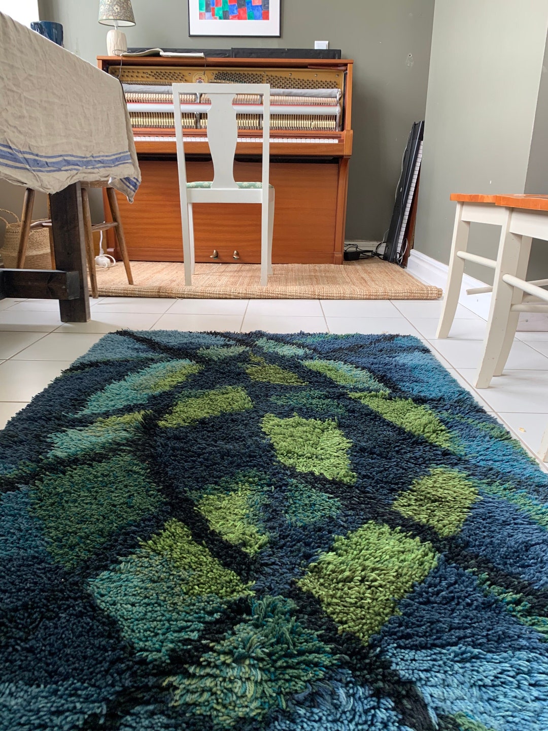 Swedish Rya Rug or Wall Hanging 1960/70s Good Condition Ca 145 X 96 Cm ...