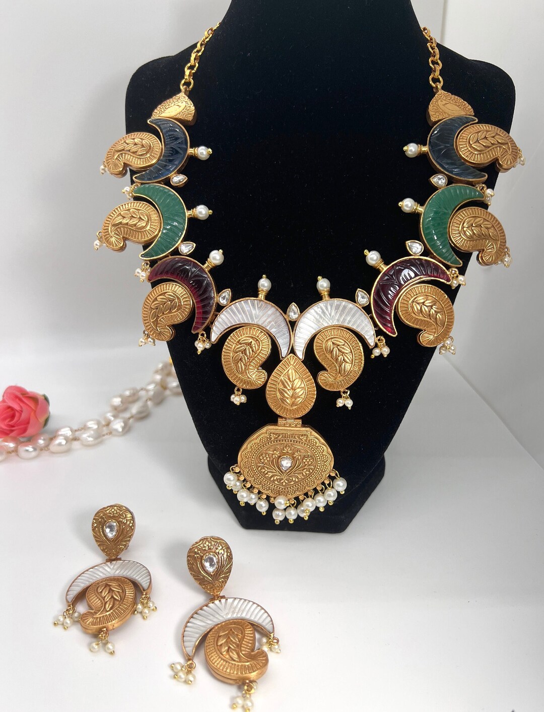 Victorian Dual Tone Gold Silver /sabyasachi Inspired Jewelry Set/fusion ...