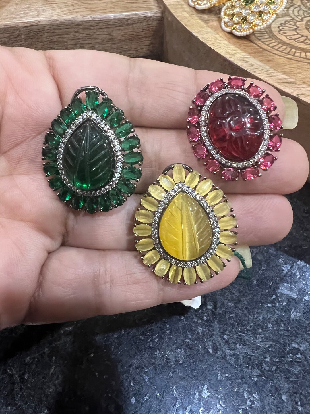 Stone Studs/carved Stone Studs /sabyasachi Studs/ Studs Earrings ...