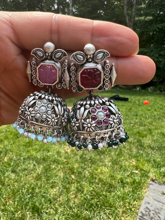 Latest silver jhumka design store